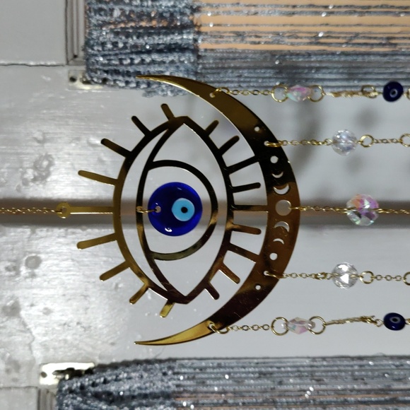 None | Accents | Evil Eye Sun Catcher Blue And Gold | Poshmark